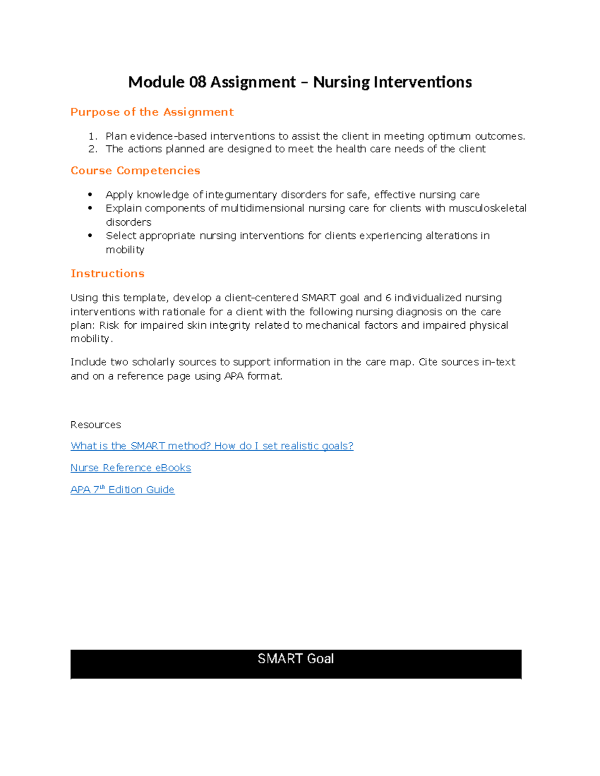 NUR2356 Module 08 Assignment Nursing Interventions - Module 08 ...