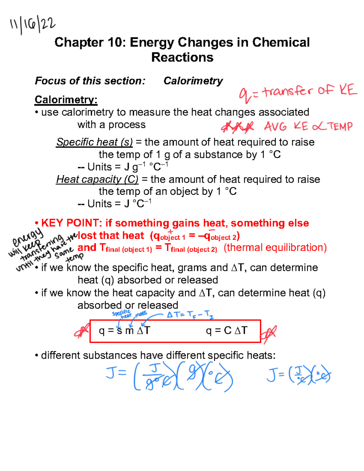 Chapter 10 pt4 Calorimetry - Chapter 10: Energy Changes in Chemical ...