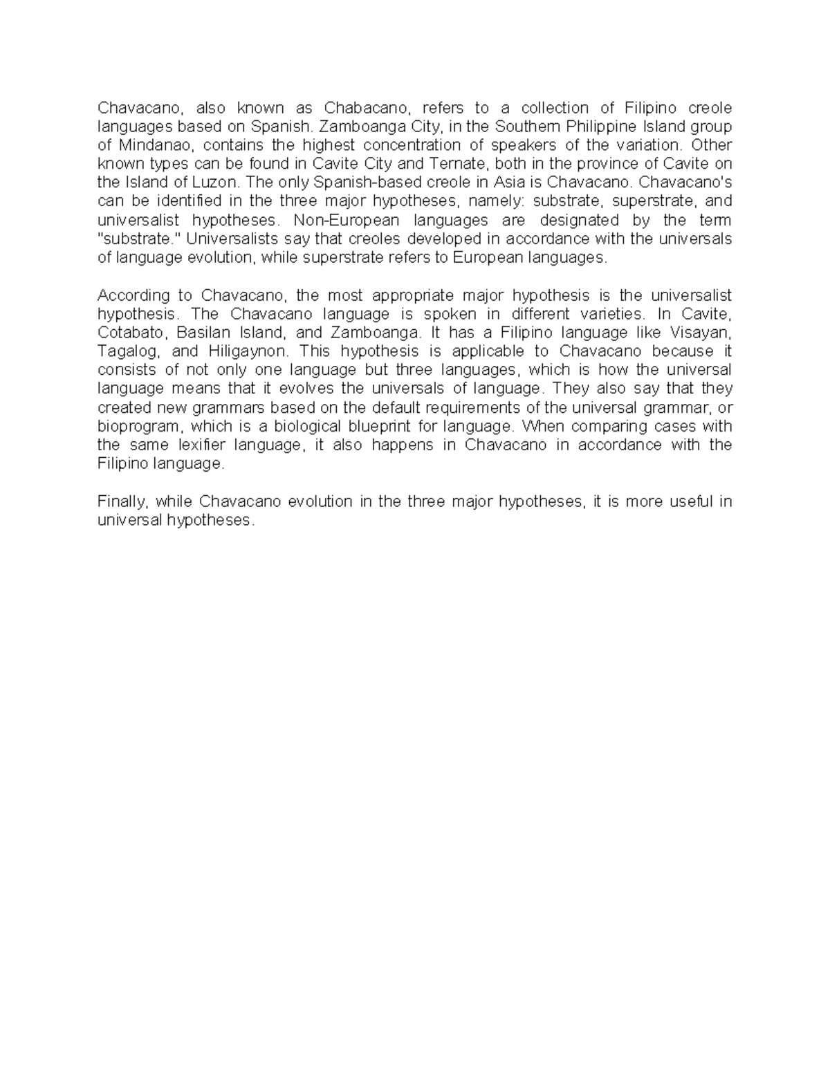 T021, Gioman Ma Bheffy Mae, Learning Task #7 - Chavacano, also known as ...