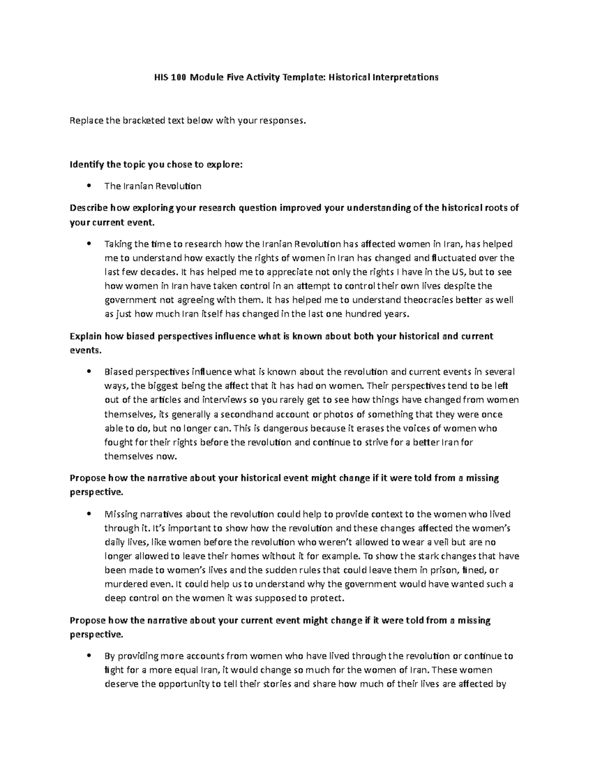 HIS100+Module+Five+Interpretations - HIS 100 Module Five Activity ...