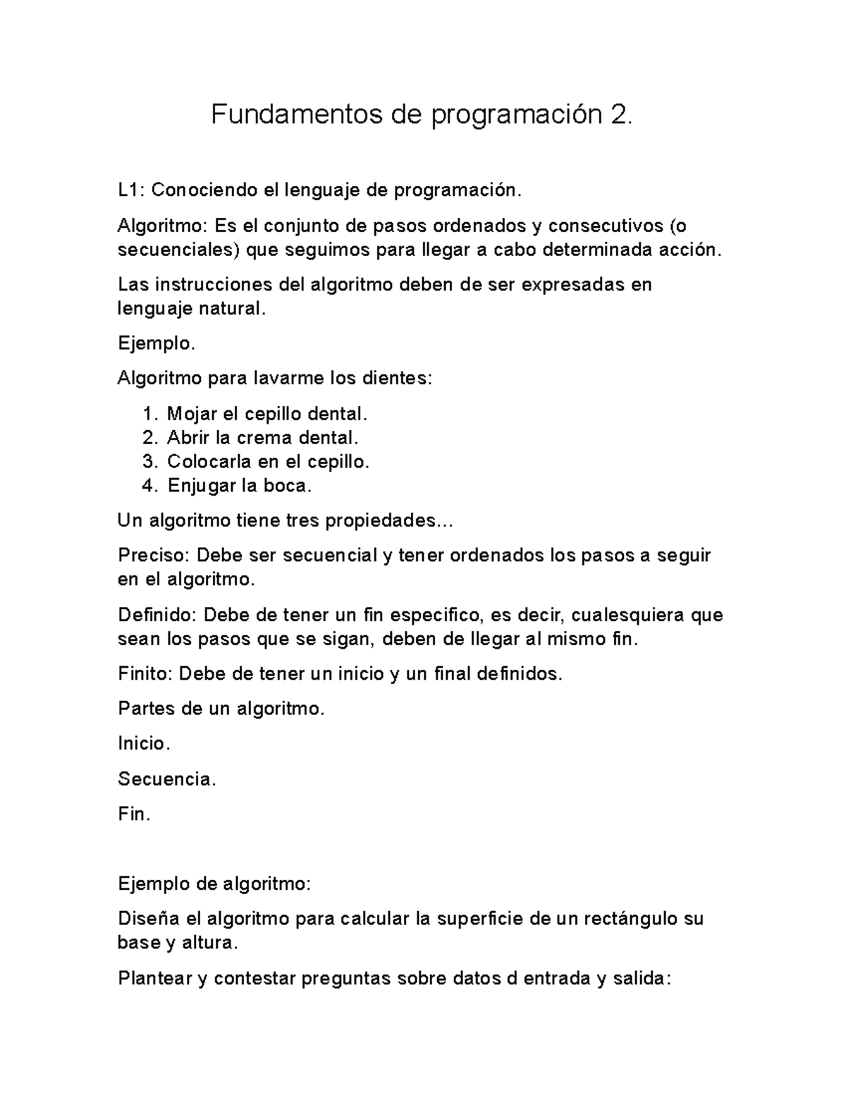 Fundamentos de programación 2 - L1: Conociendo el lenguaje de ...