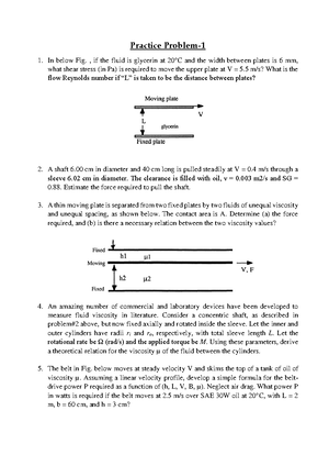 Laminar flow in narrow slit - Problem 2B. Laminar flow in a narrow slit ...