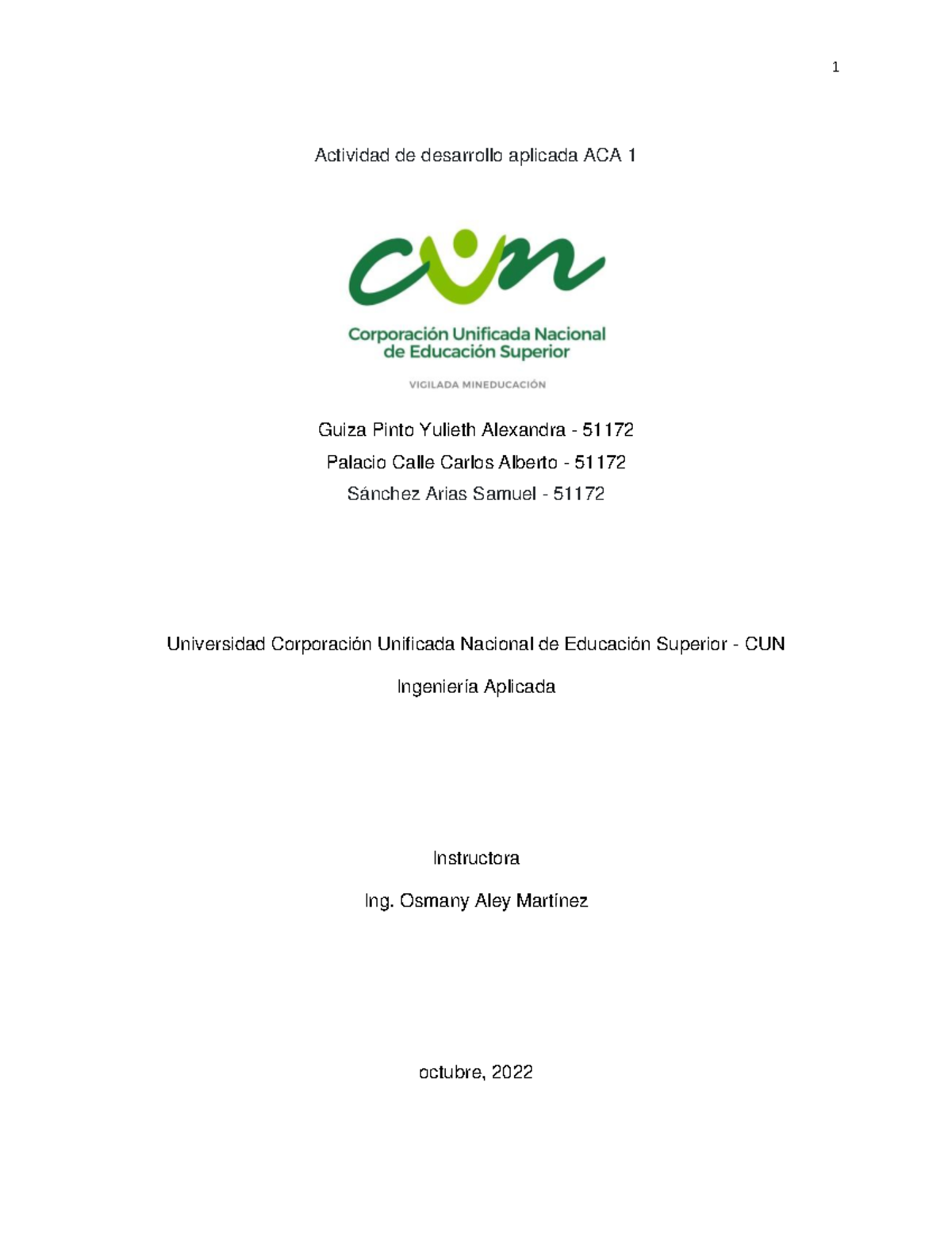 ACA 1 ing. aplicada - dfdfdfdf - Actividad de desarrollo aplicada ACA 1 ...