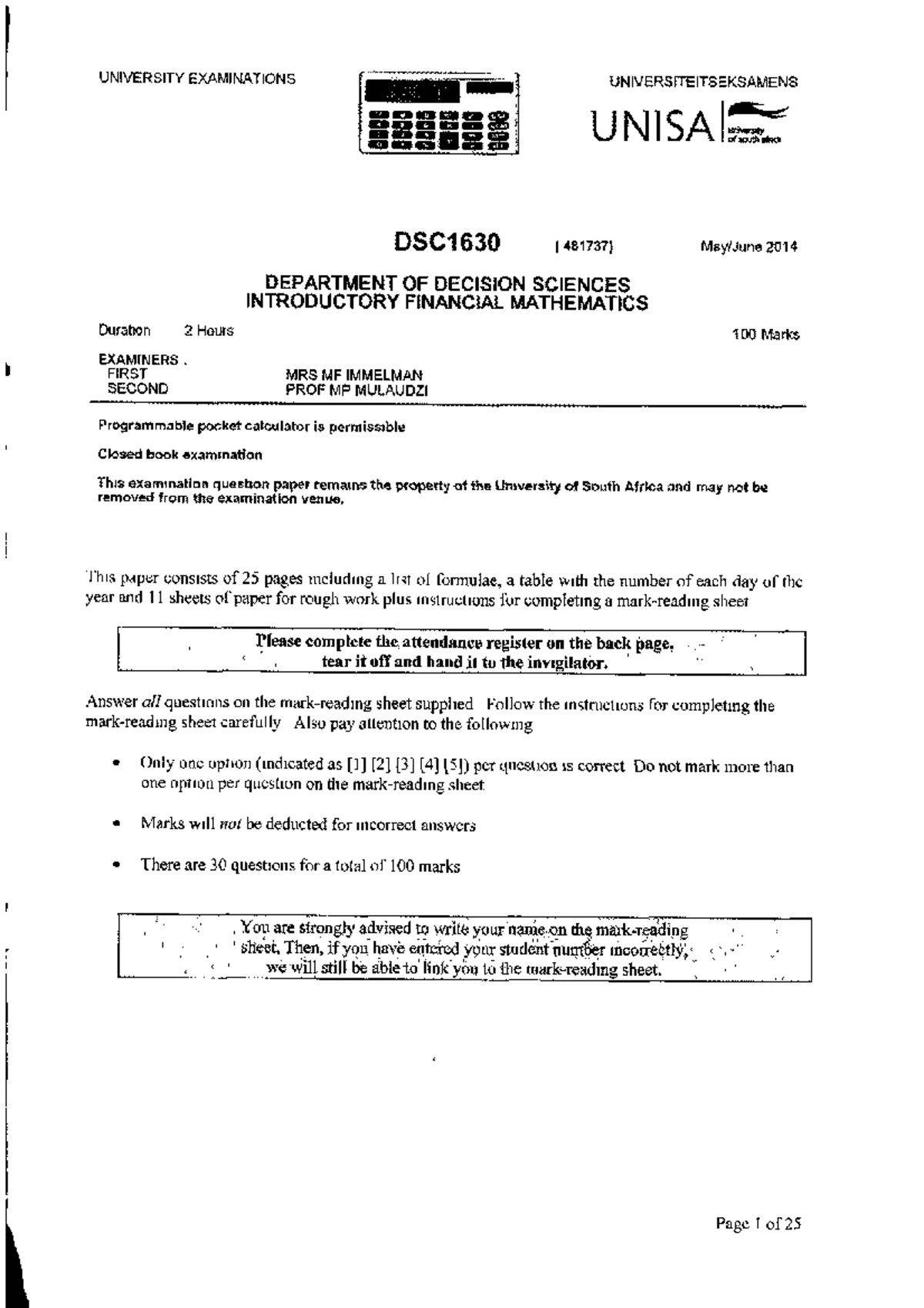 DSC1630-Past-paper-5 compressed - DSC1630 - Studocu