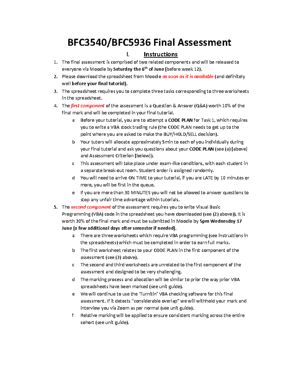 BFC3540 BFC5936 Final Assessment rubric - BFC3540/BFC5936 Final ...