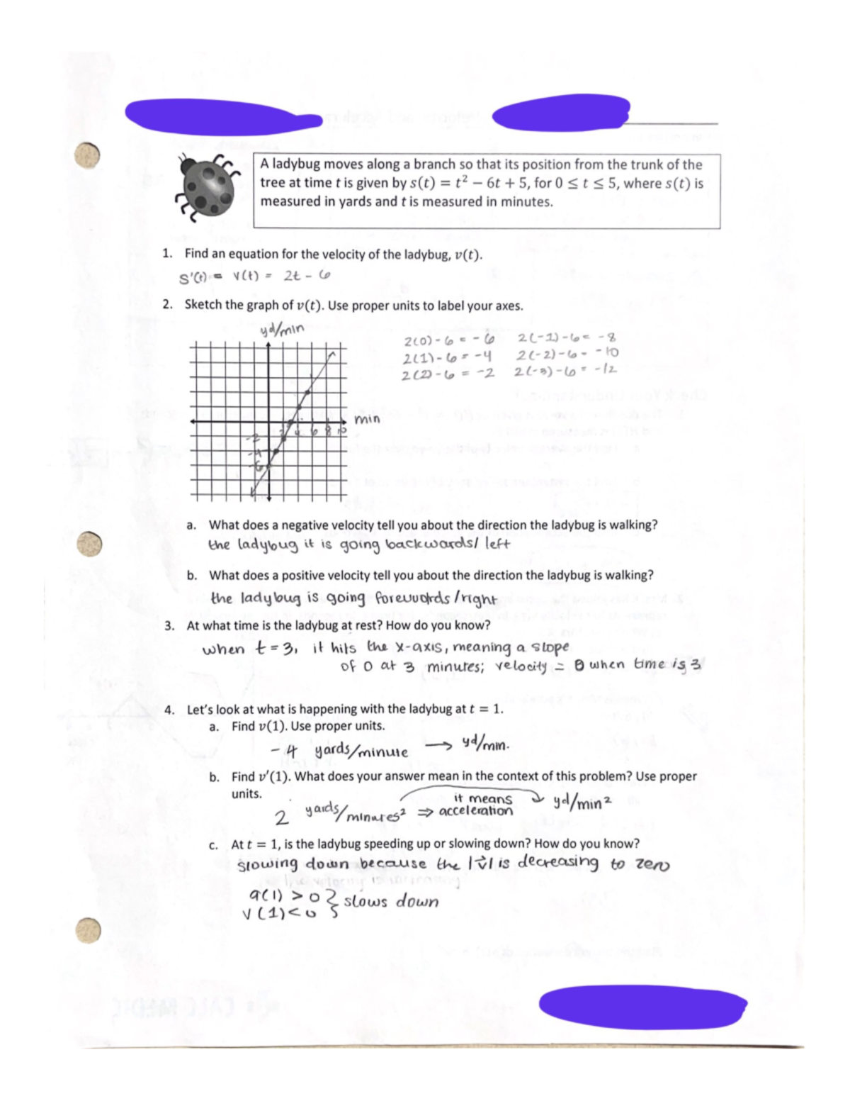 Calculus 1 Position Velocity And Acceleration - MA 1713 - Studocu