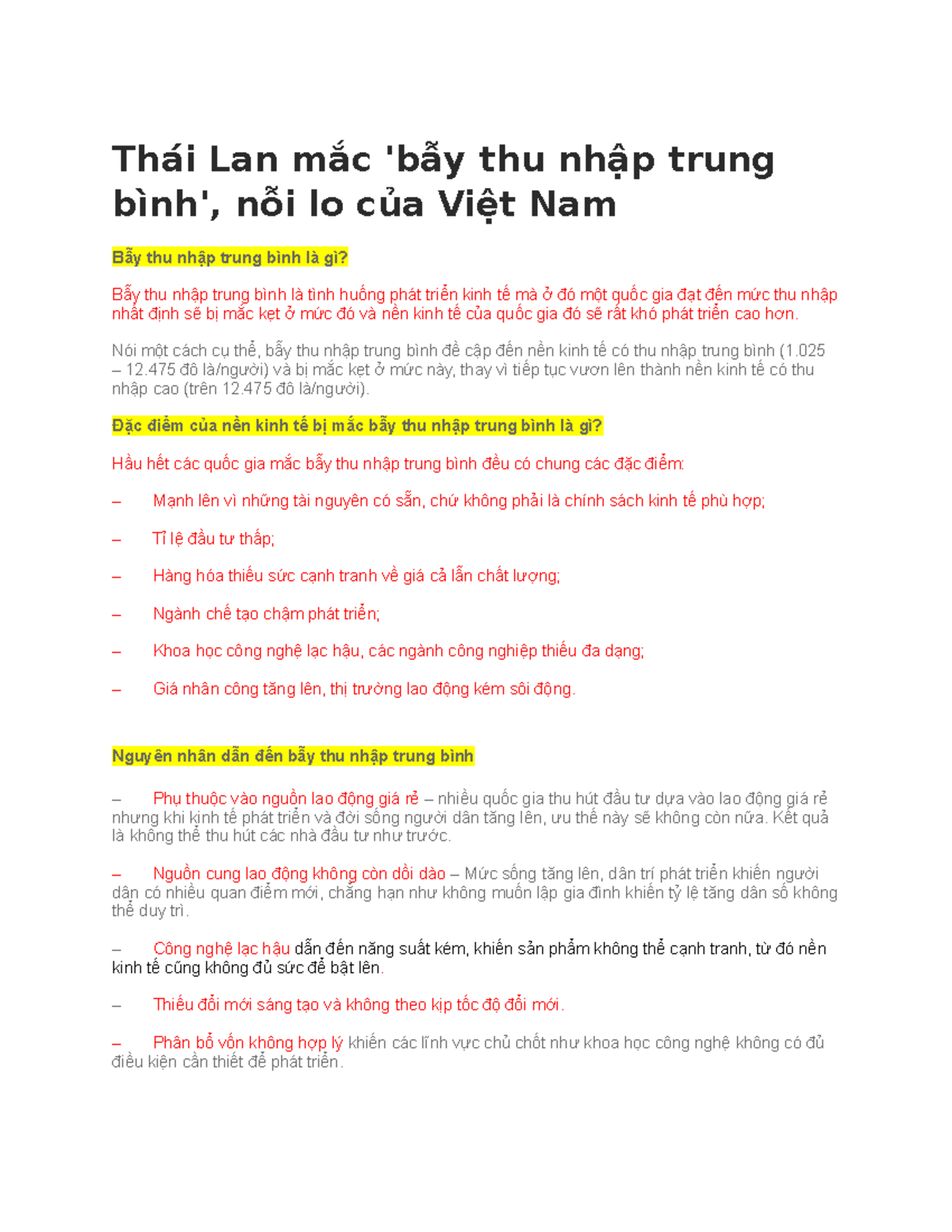 Thái Lan mắc - njkj - Thái Lan mắc 'bẫy thu nhập trung bình', nỗi lo ...