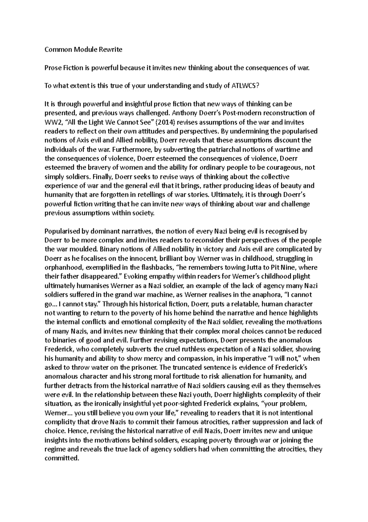 Common Module - All the Light We Cannot See - Common Module Rewrite ...