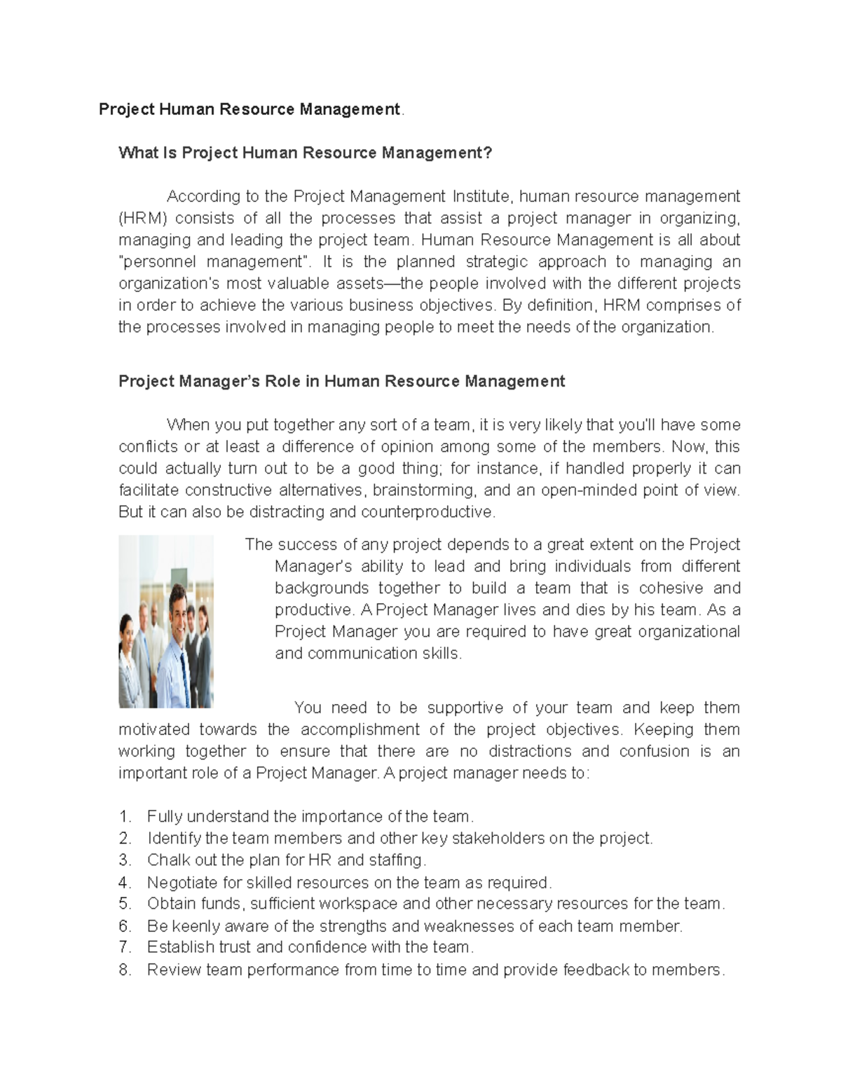 Project Human Resource Management - What Is Project Human Resource ...