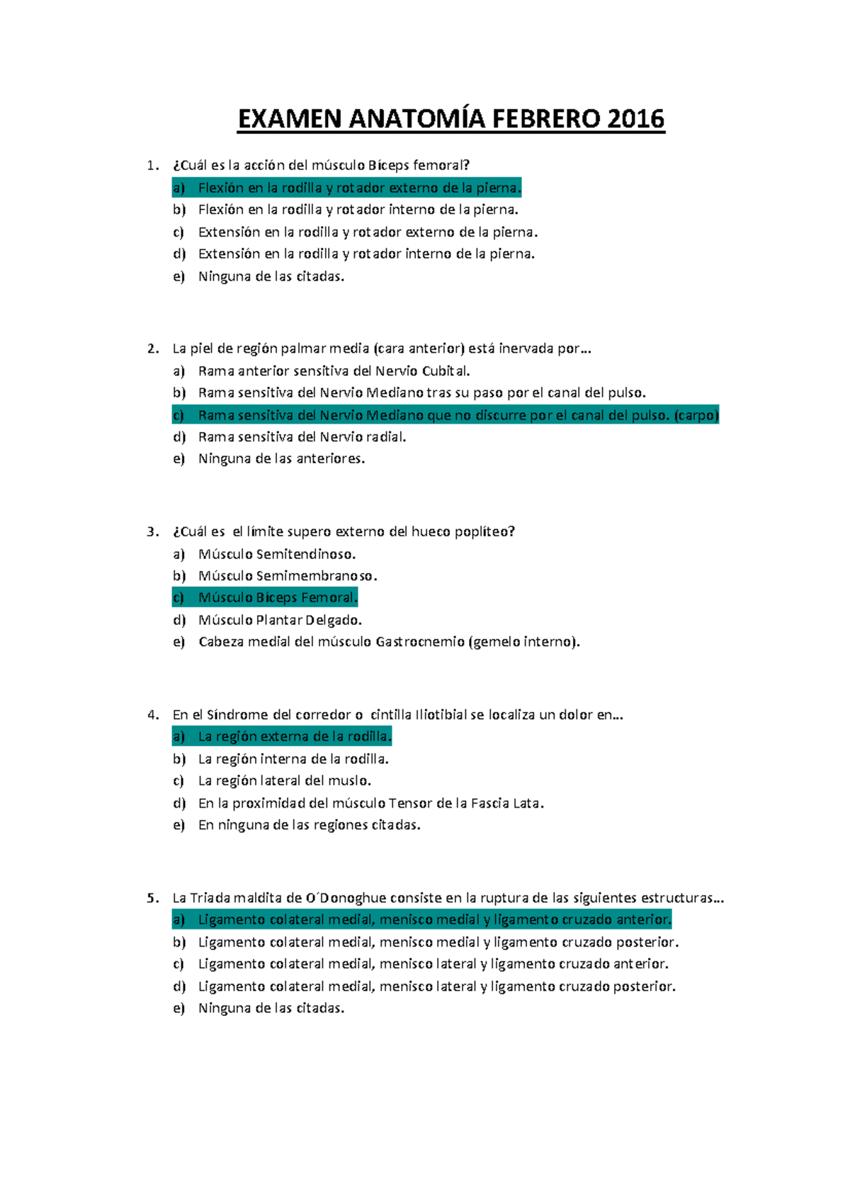 Examen anatomía 2016 - Warning: TT: undefined function: 32 EXAMEN ANATOMÍA FEBRERO 2016 ¿Cuál es ...