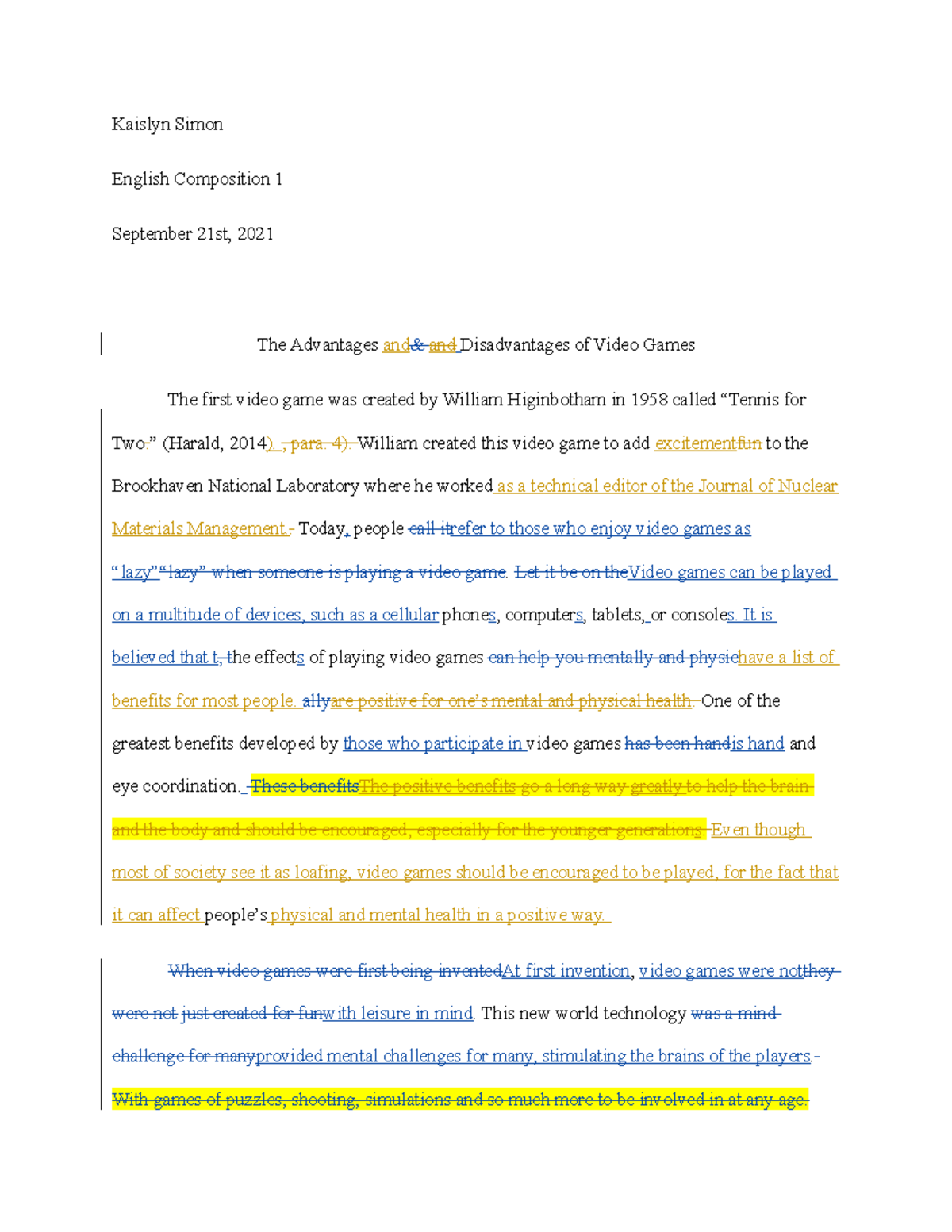 Argument Essay Video Games done - ENGL 1010 - WGU - Studocu