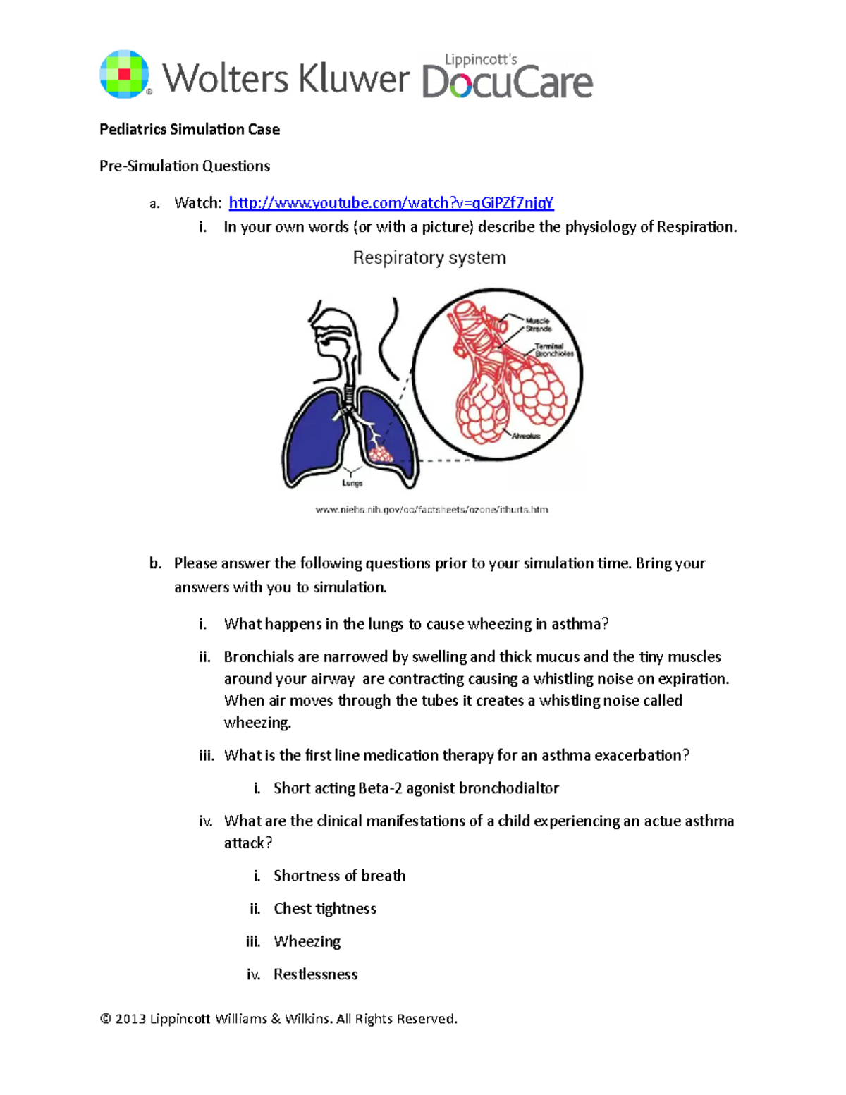 Pediatrics Simulation 2021 Pre Simulation Questions - Pediatrics ...