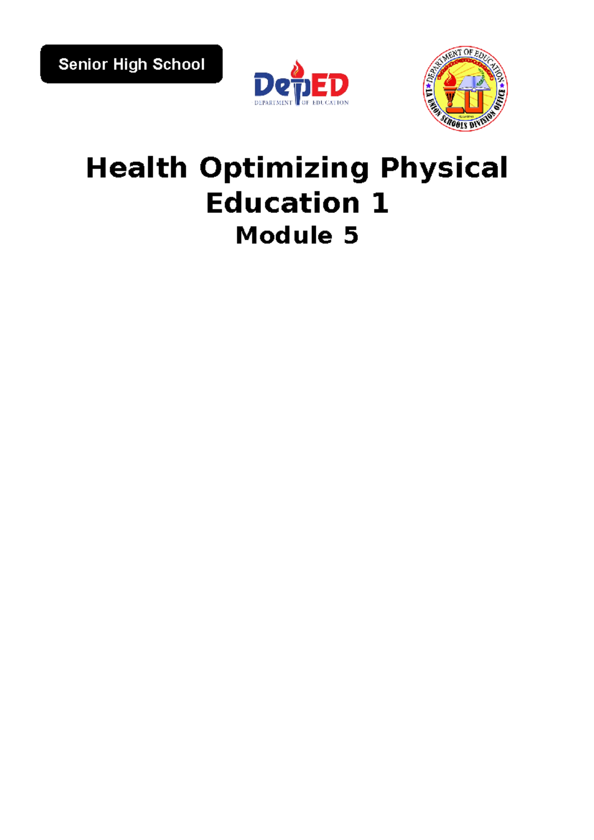 HOPE-1-M5 g11 - Hhg - Health Optimizing Physical Education 1 Module 5 ...