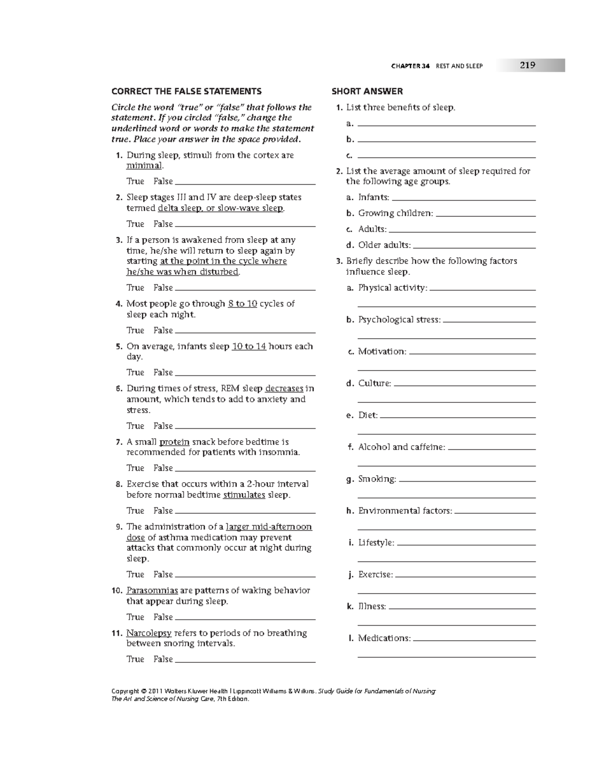 Fundamentals of Nursing The Art and Science of Nursing Care Study Guide ...