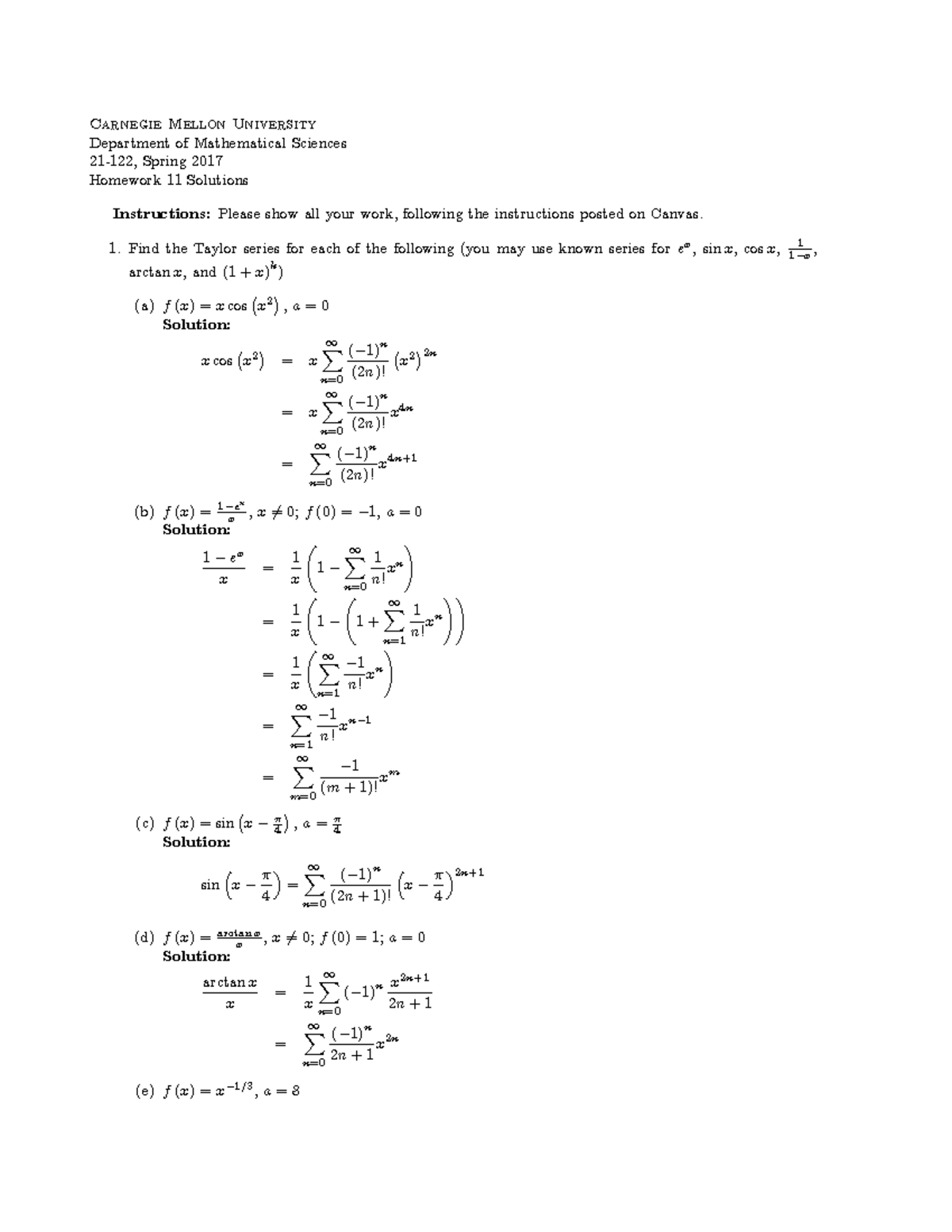 11 - Tim Flaherty, HW 11 - Integration, Differential Equations And ...