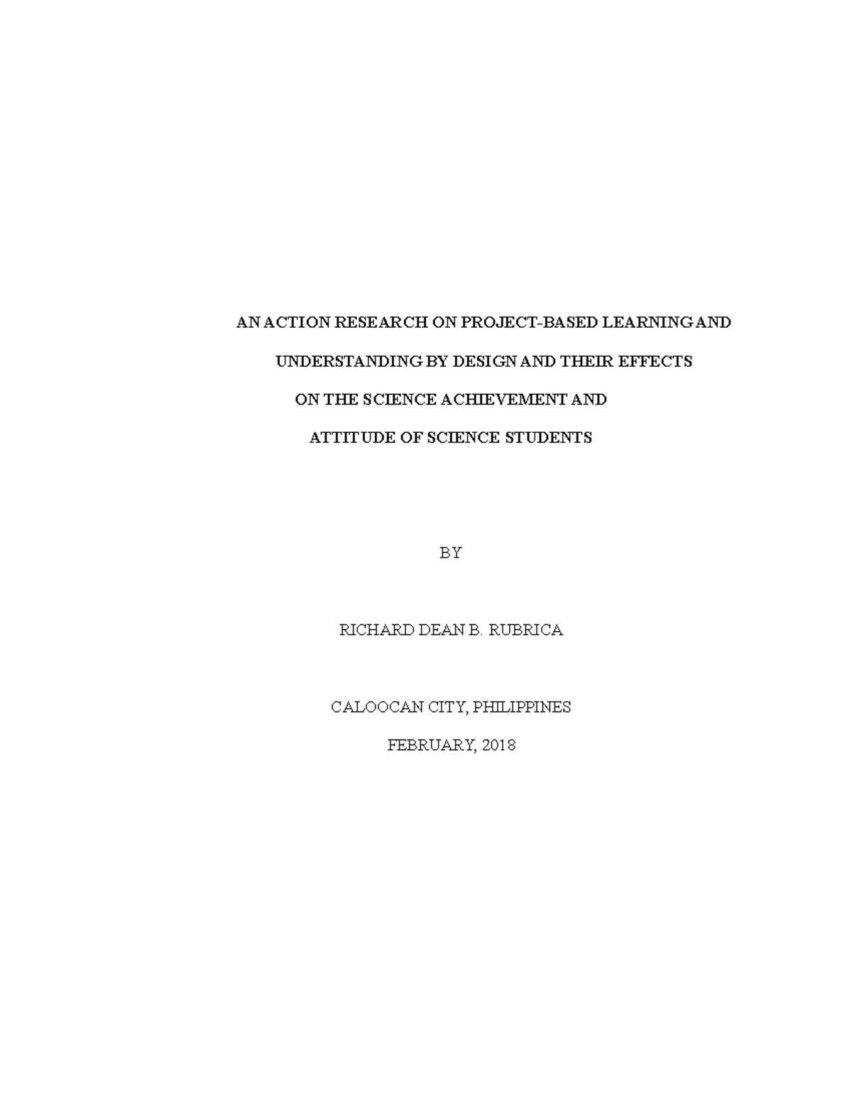 RESEARCH ON ROCKS DAFOK HVAEOSIHRVF - AN ACTION RESEARCH ON PROJECT ...