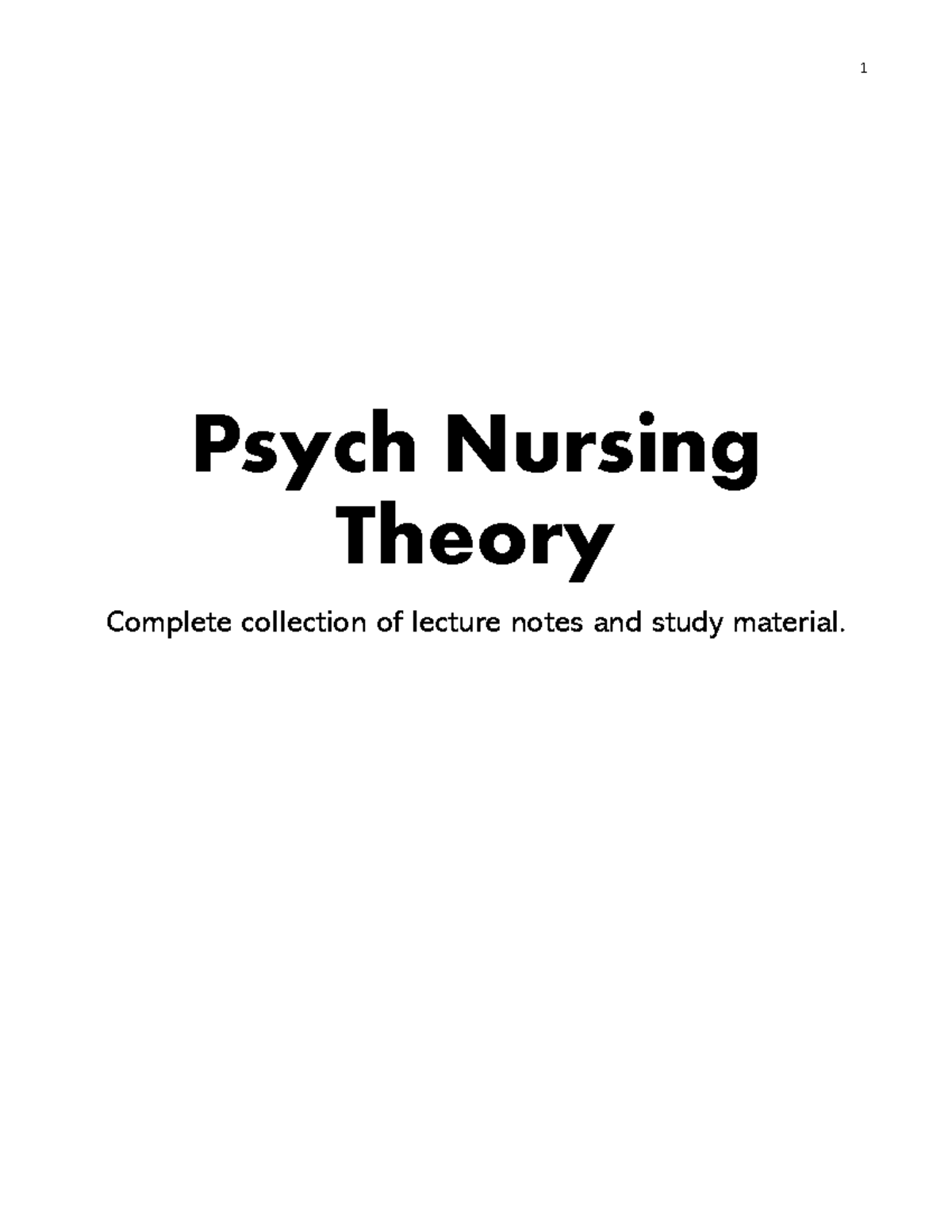 Psych Nursing Theory Complete Collection - Psych Nursing Theory ...