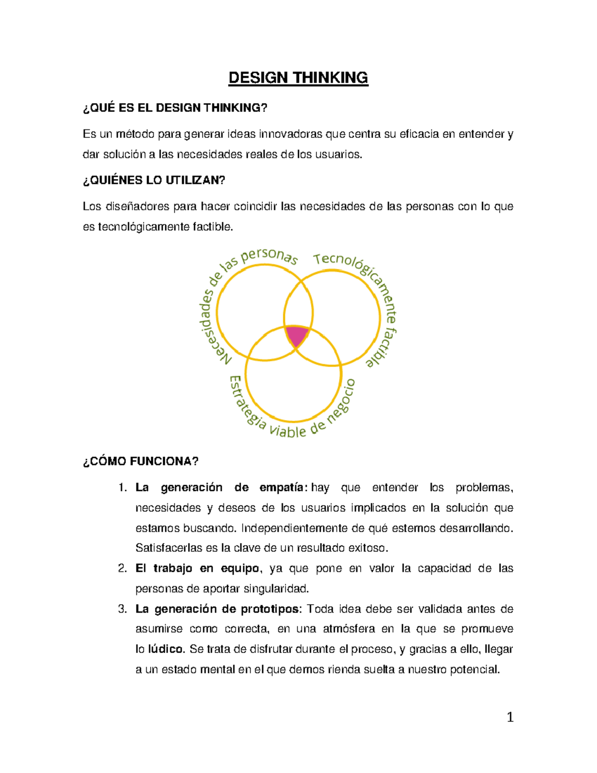 Design Thinking-Resumen - DESIGN THINKING ¿QUÉ ES EL DESIGN THINKING? Es un método para generar ...