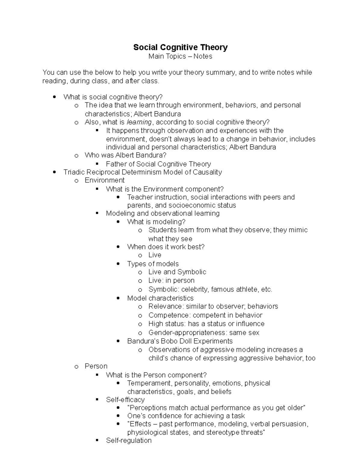 Social Cognitive Theory Notes Social Cognitive Theory Main Topics social-cognitive-theory-notes-social-cognitive-theory-main-topics