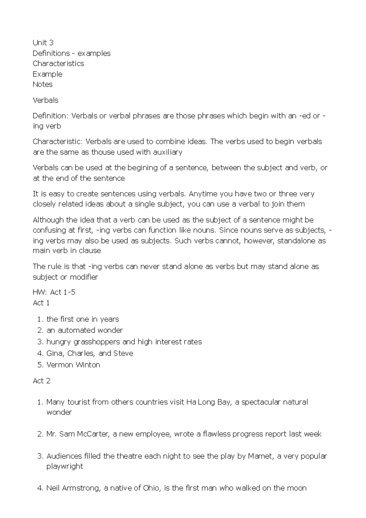 04-11-21 - note - Unit 3 Definitions - examples Characteristics Example ...