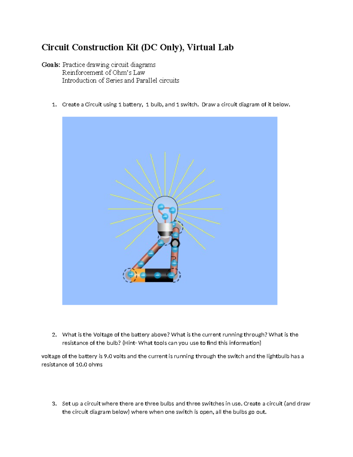 Copy of Circuit Construction Kit Phet lab DCOnly - Circuit Construction ...