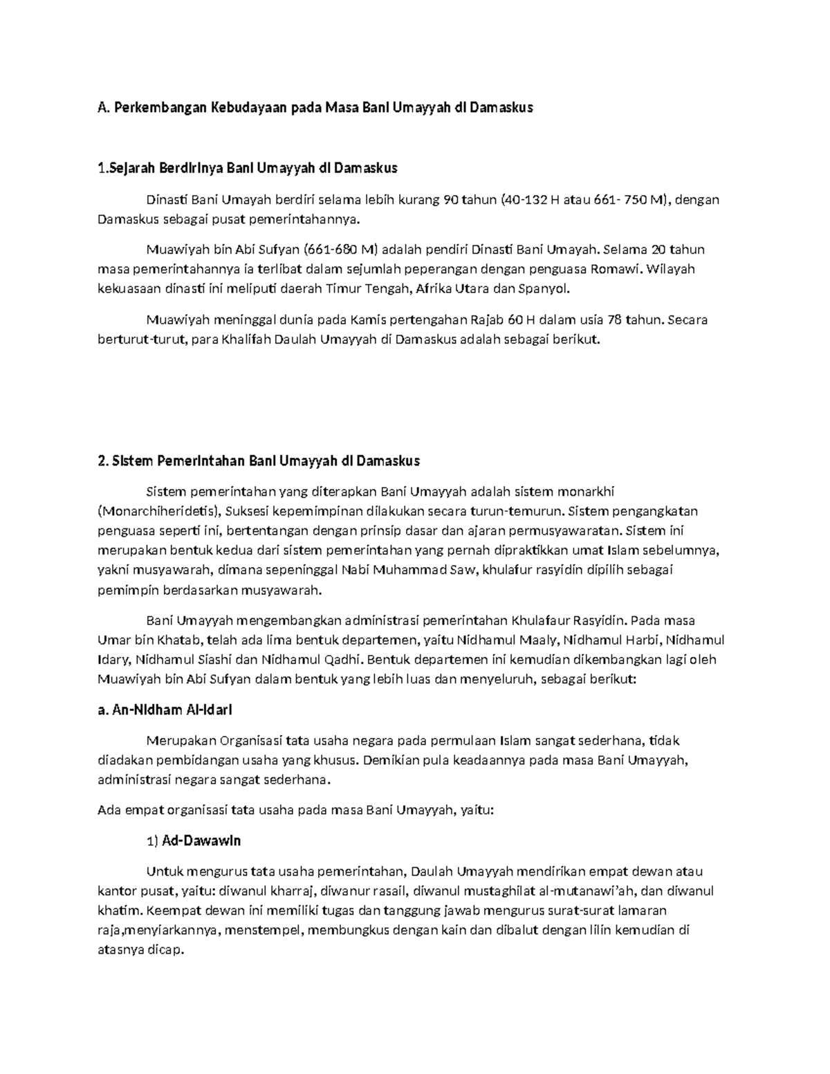 Kb 2 SKI kkk 024337 - Modul ski - A. Perkembangan Kebudayaan pada Masa Bani Umayyah di Damaskus ...