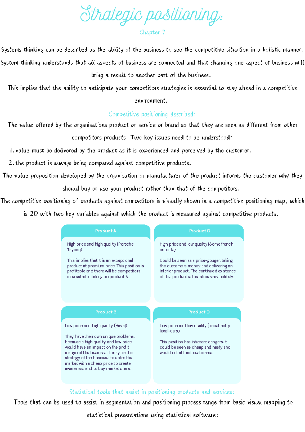 BEM chp 7 - chapter 7 - Strategic positioning: Chapter 7 Systems ...