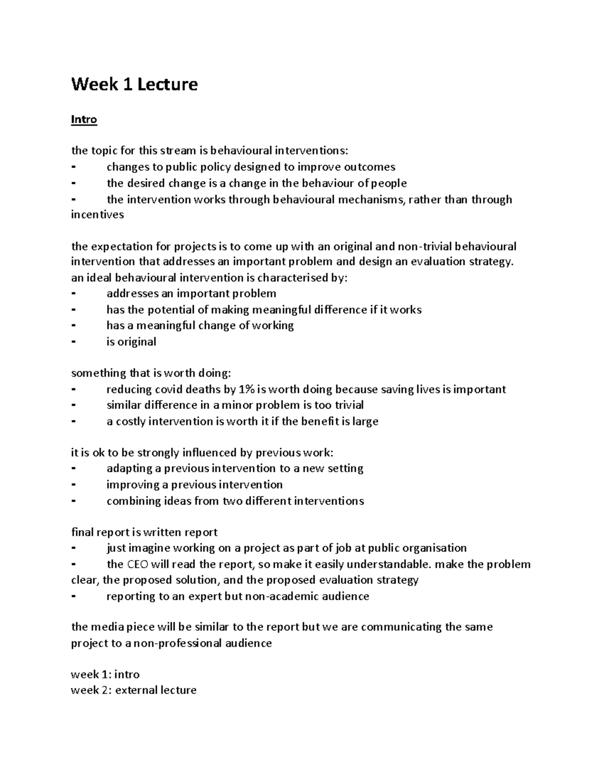 ECOS3997 Lecture week 1-3 - Week 1 Lecture Intro the topic for this ...