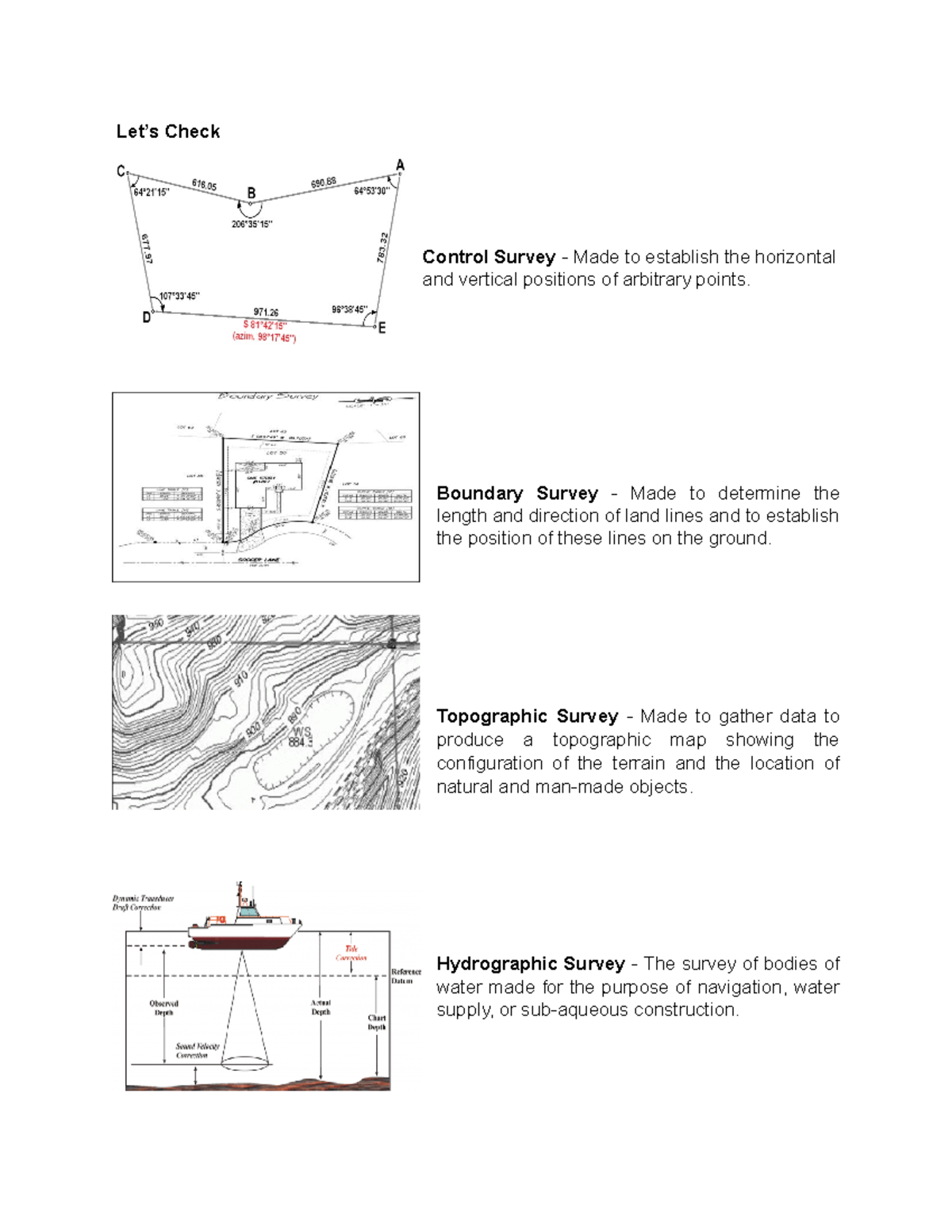 GEOLOGY ACTIVITY - Let’s Check Control Survey - Made to establish the ...