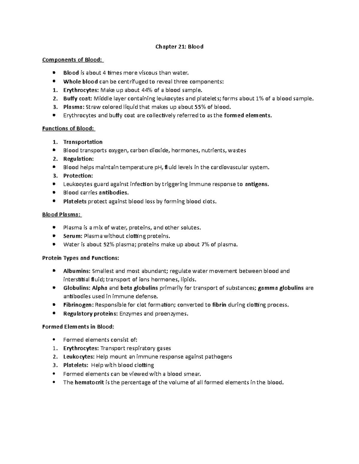 Blood Chapter 21 Human Anatomy - Chapter 21: Blood Components of Blood ...