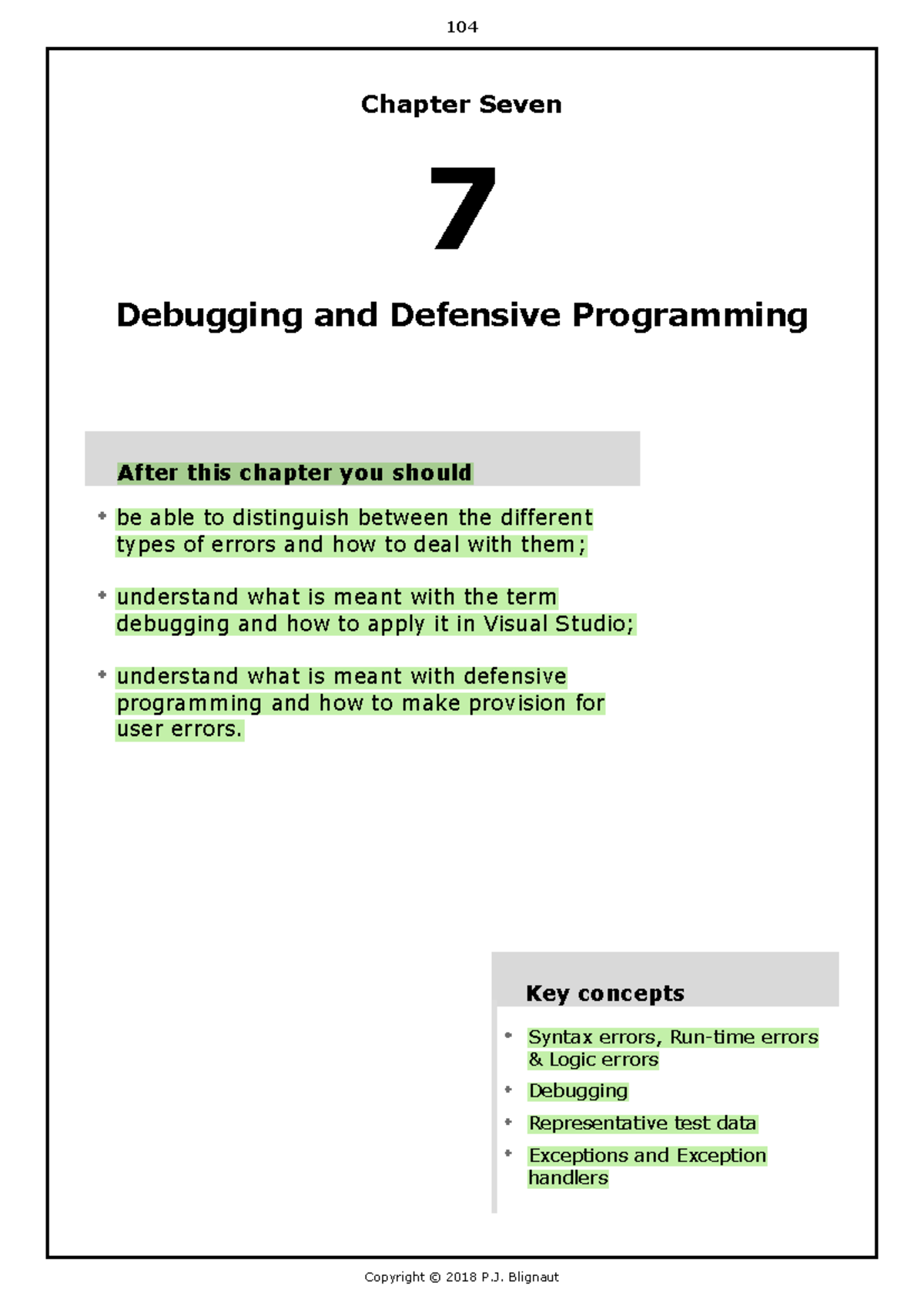 Chapter 7 highlighted Les22 - 104 Chapter Seven 7 Debugging and ...