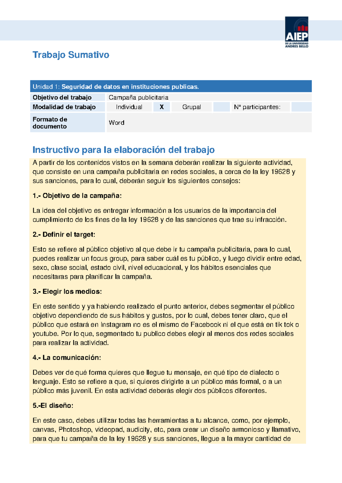 VF SC004 Actividad Sumativa Semana 3 - Trabajo Sumativo Instructivo para la elaboración del ...