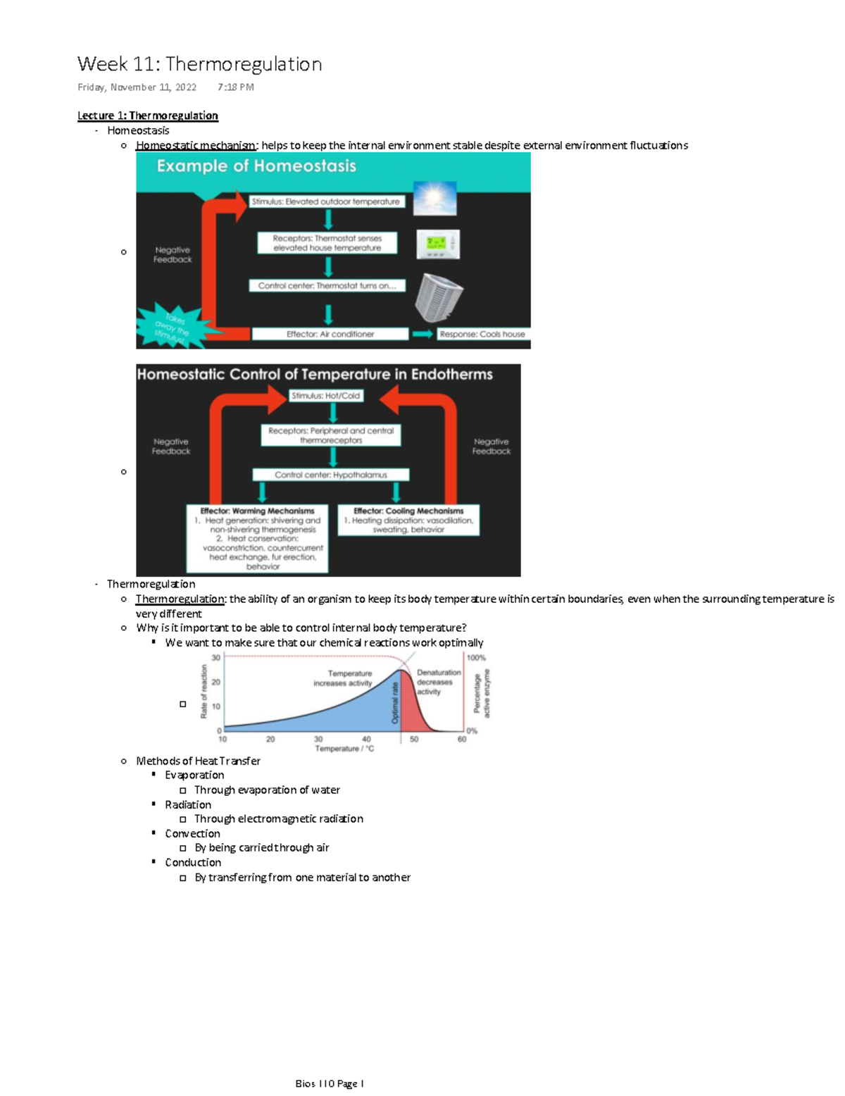 Bios 110 Week 11 - Bios 110 Cells and Organism Notes - Lecture 1 ...