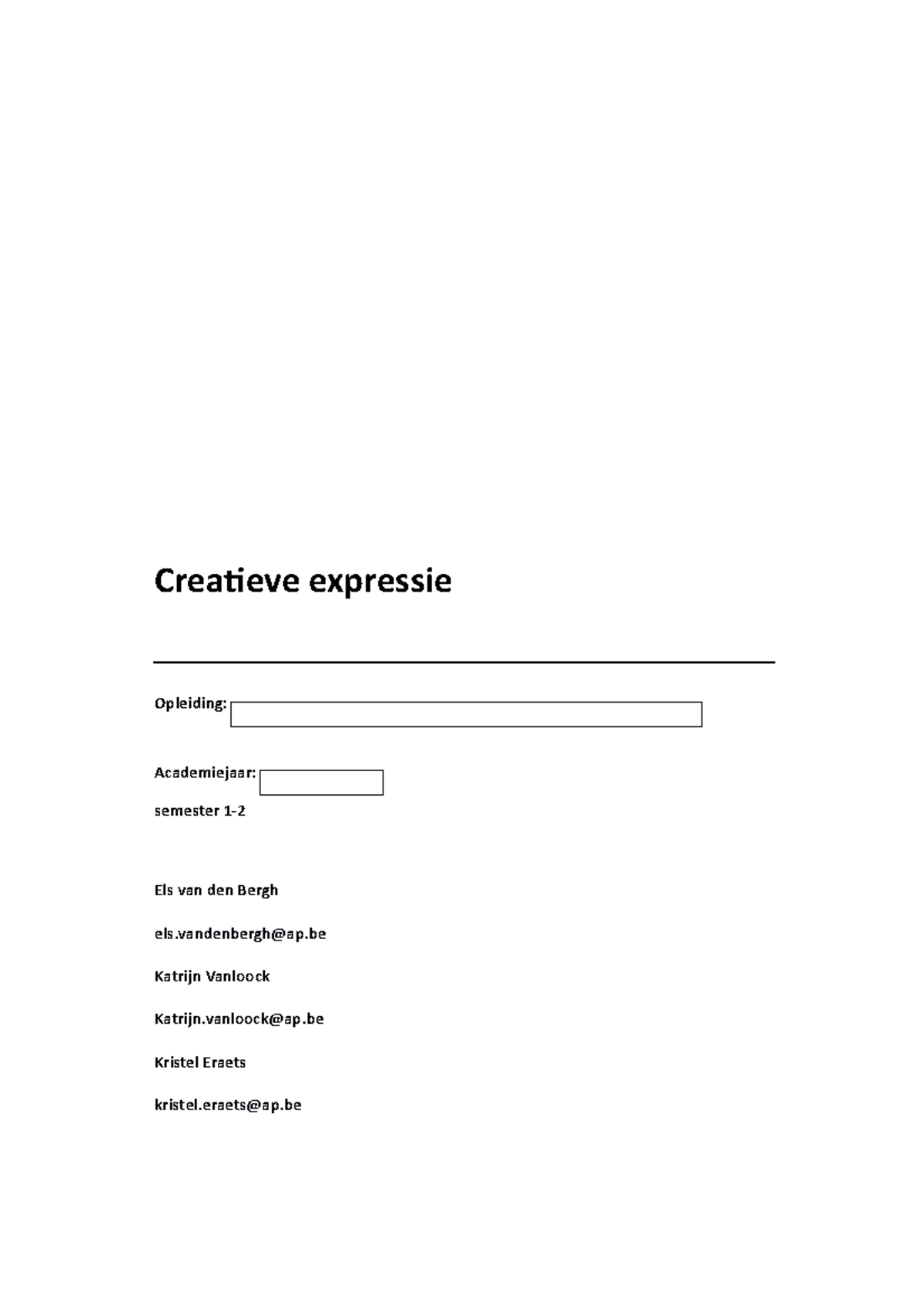 Inleiding - creatieve expressie - Creatieve expressie Opleiding ...