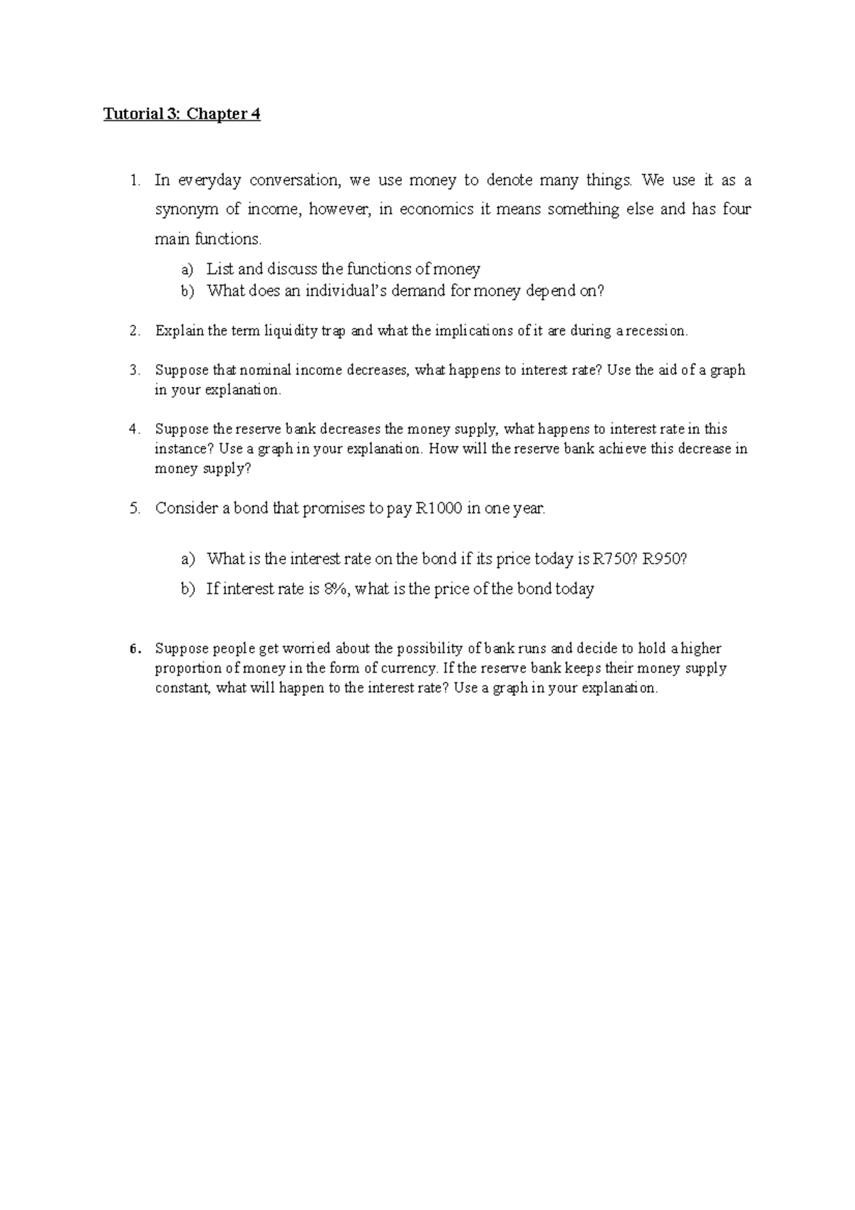 Tutorial 3 Chapter 4 2022 - Tutorial 3: Chapter 4 1. In everyday ...