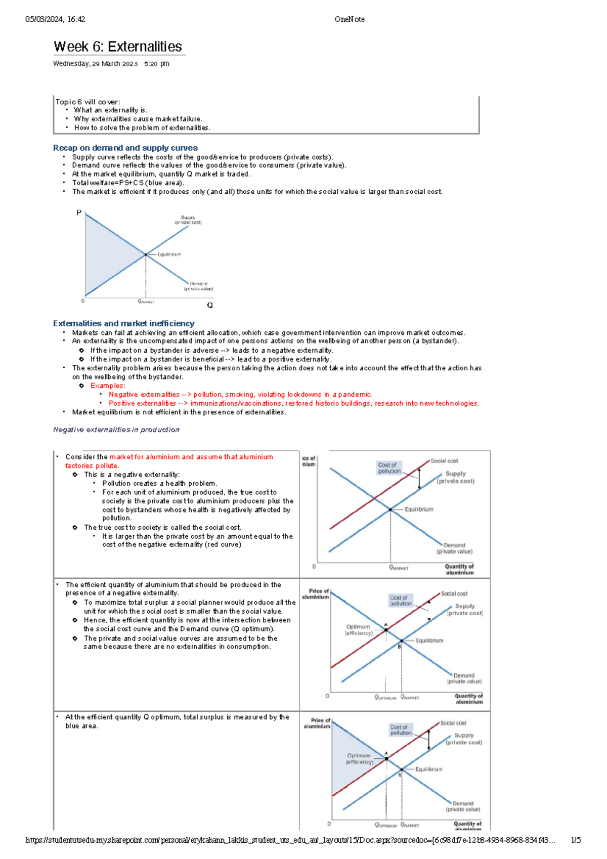 Week 6 Economics Notes - Week 6: Externalities Wednesday, 29 March 2023 ...