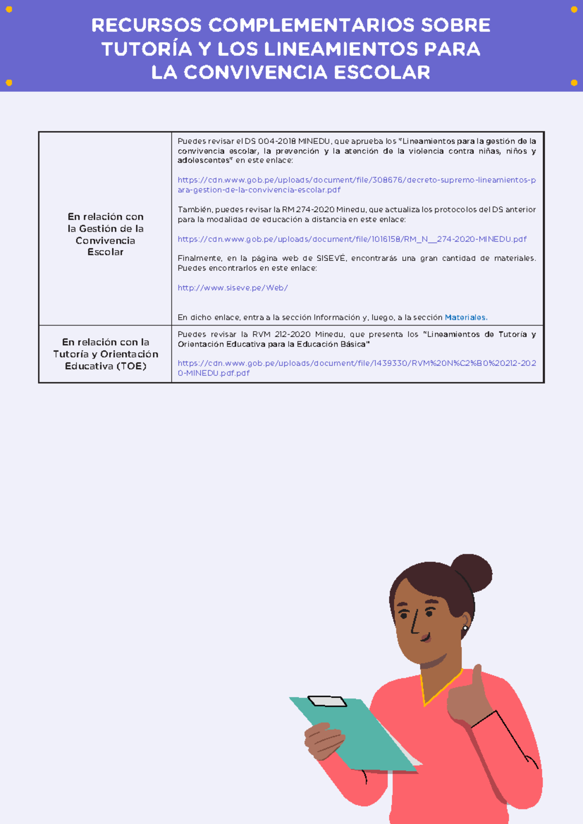 S6 Lectura Recursos complementarios - En relación con la Gestión de la Convivencia Escolar En ...