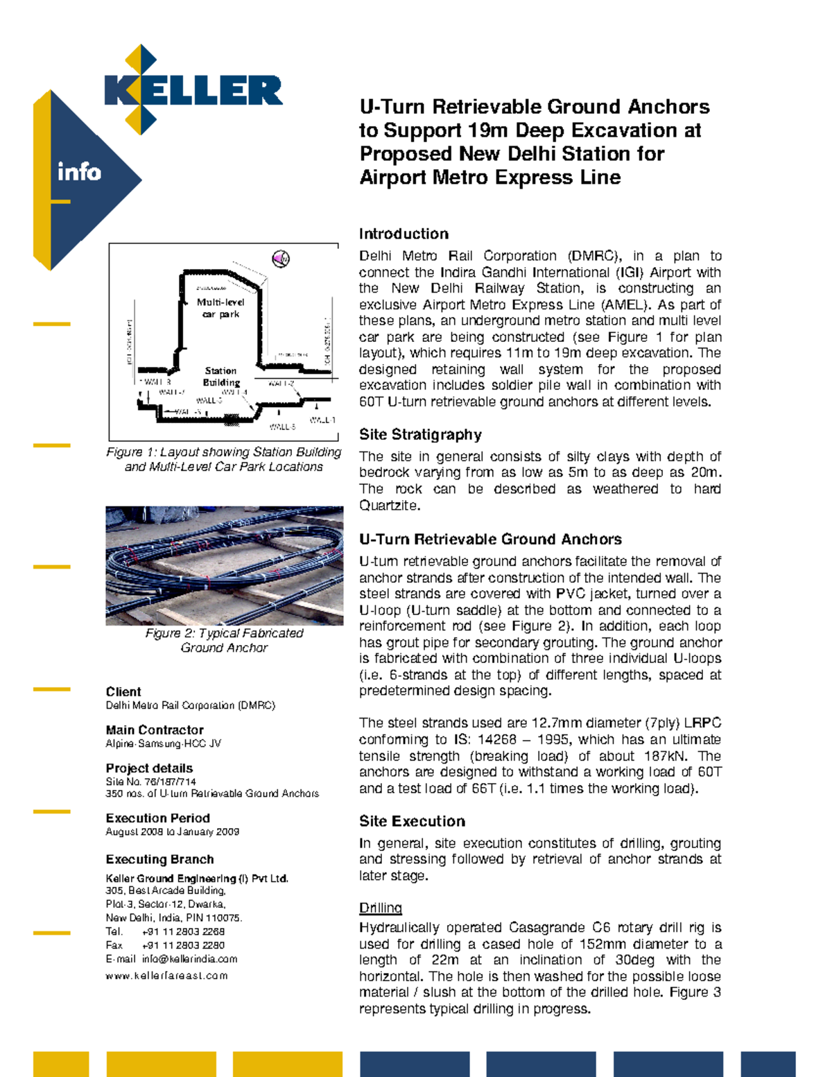 DMRC Ground anchor test at New Delhi - U-Turn Retrievable Ground ...