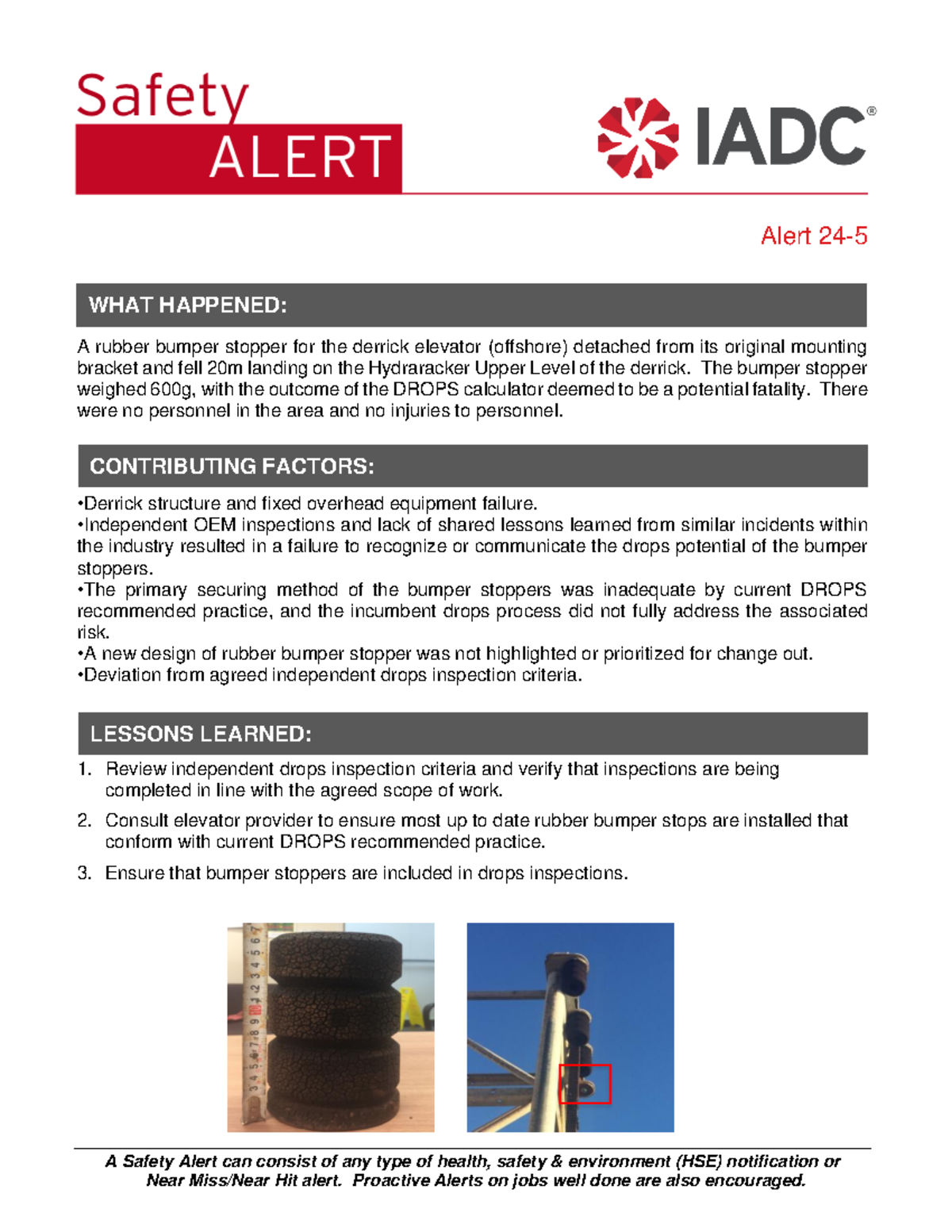 IADC-Safety-Alert- 24 5 - A Safety Alert can consist of any type of ...