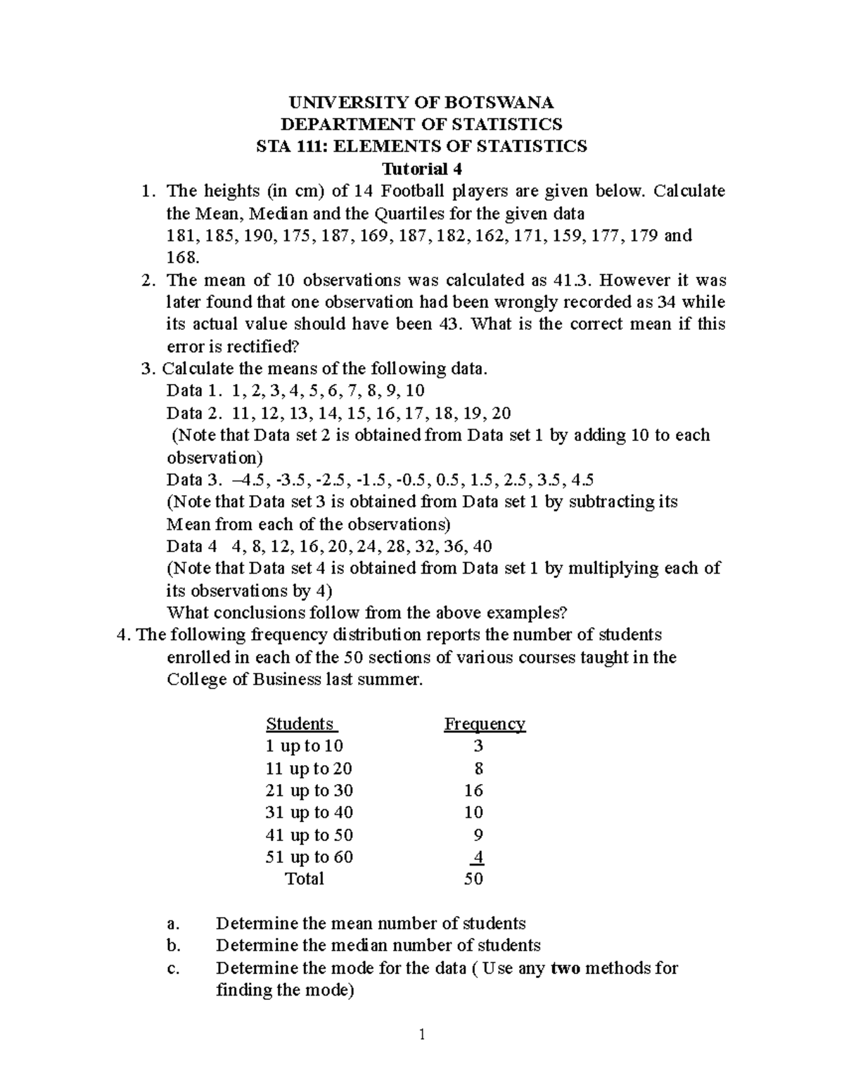 Tutorial 4 - ok i will send - Elementary Statistics - UB - Studocu
