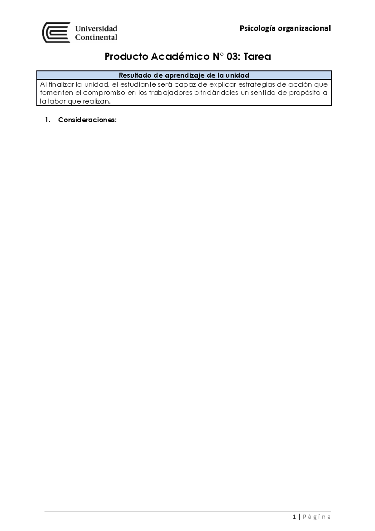 PA3 Tarea - pa3 - Producto Académico N° 03: Tarea Resultado de aprendizaje de la unidad Al ...