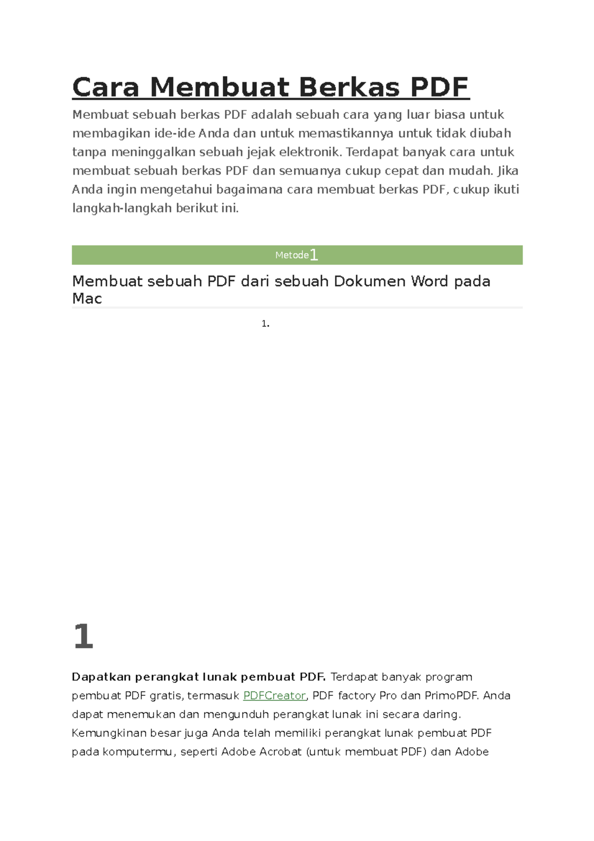 Cara Membuat Berkas PDF - Cara Membuat Berkas PDF Membuat sebuah berkas ...
