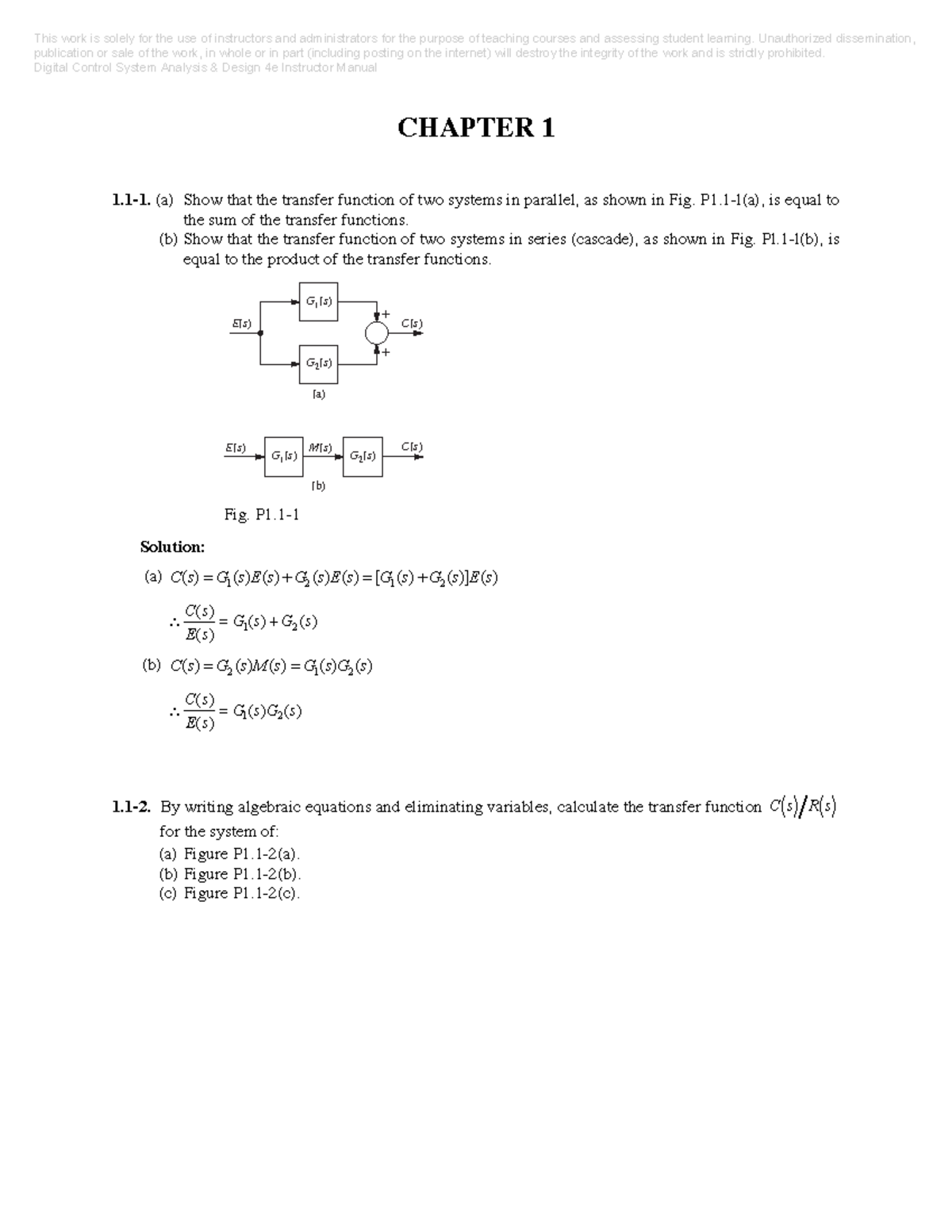 Chapter 1 Solutions - sdfff - Cierre Foro - CHAPTER 1 1-1. (a) Show ...