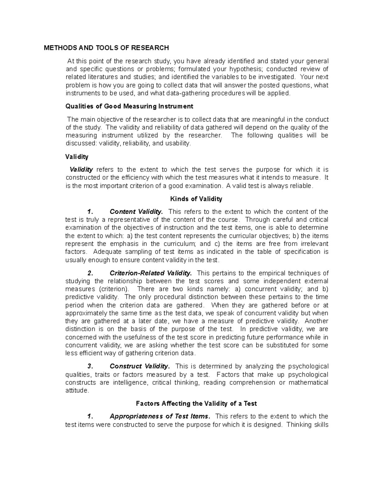 Methods And Tools Of Research - METHODS AND TOOLS OF RESEARCH At this ...