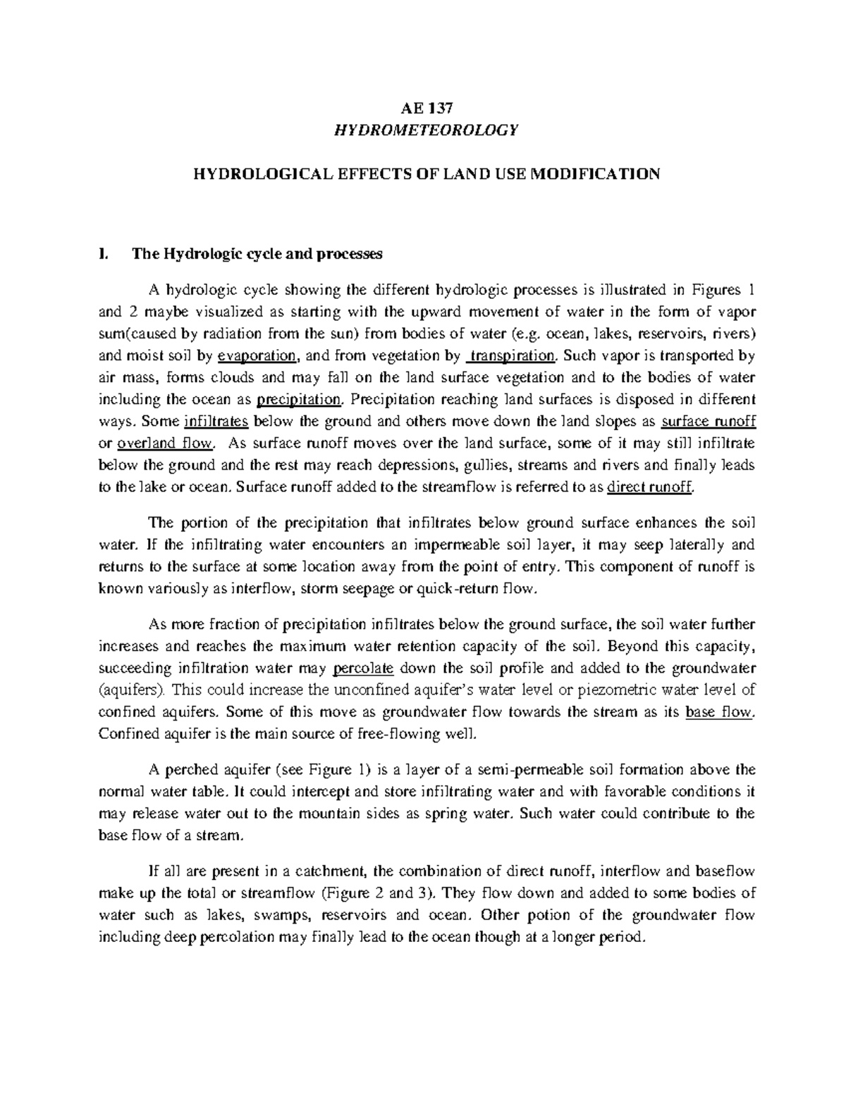 Hydrologic-Impacts-of-Land-Use-Modification-Stream-Classification - AE 137 HYDROMETEOROLOGY ...