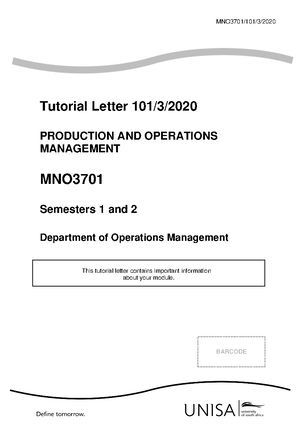 MNO3703 Assessment 3 May June 2022 - 101UNIVERSITY EXAMINATIONS MAY ...
