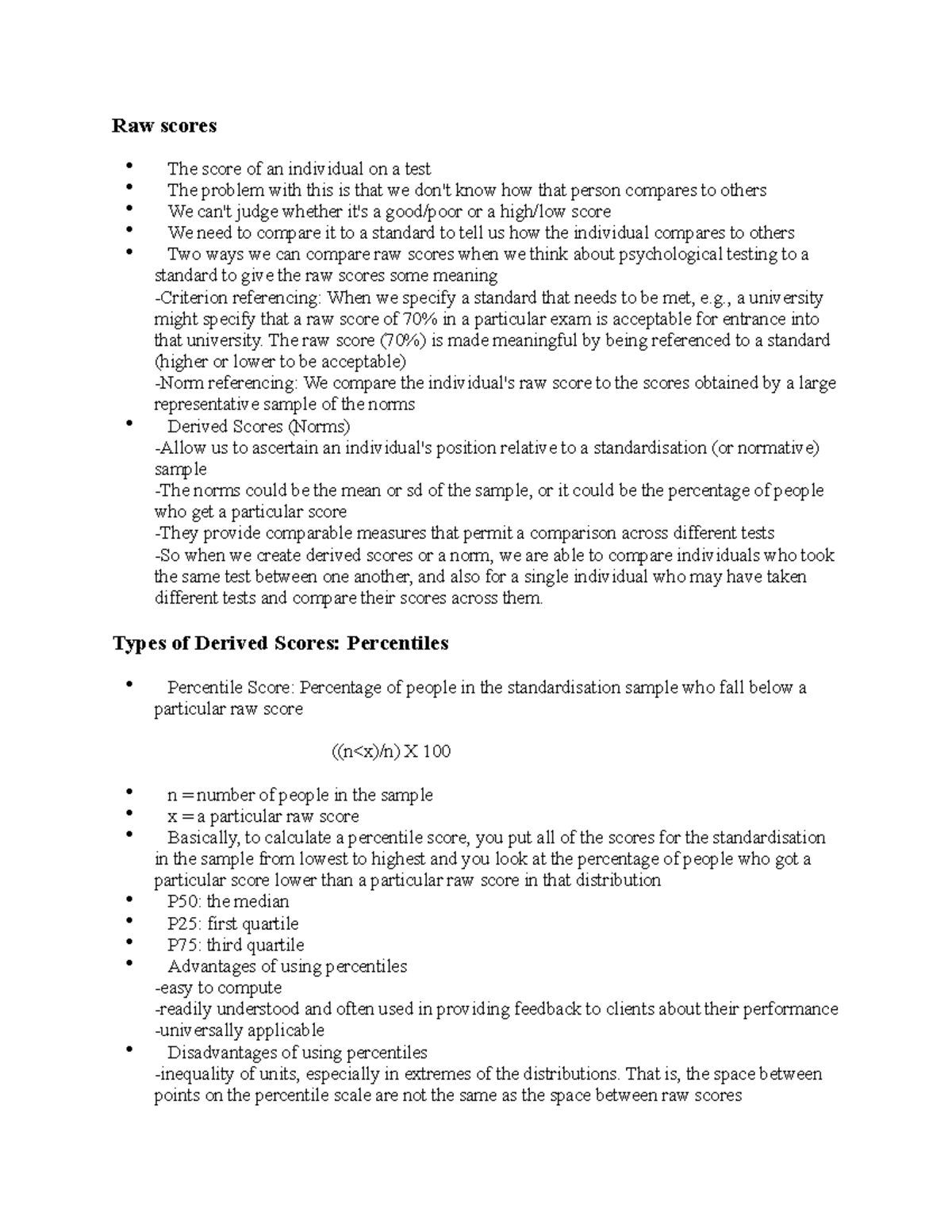 Test Scores And Reliability Raw Scores The Score Of An Individual On
