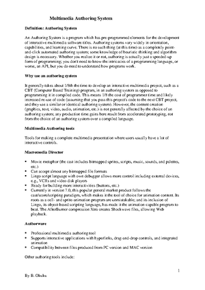 Multimedia systems - lecture notes - Multimedia Systems Algorithms and ...