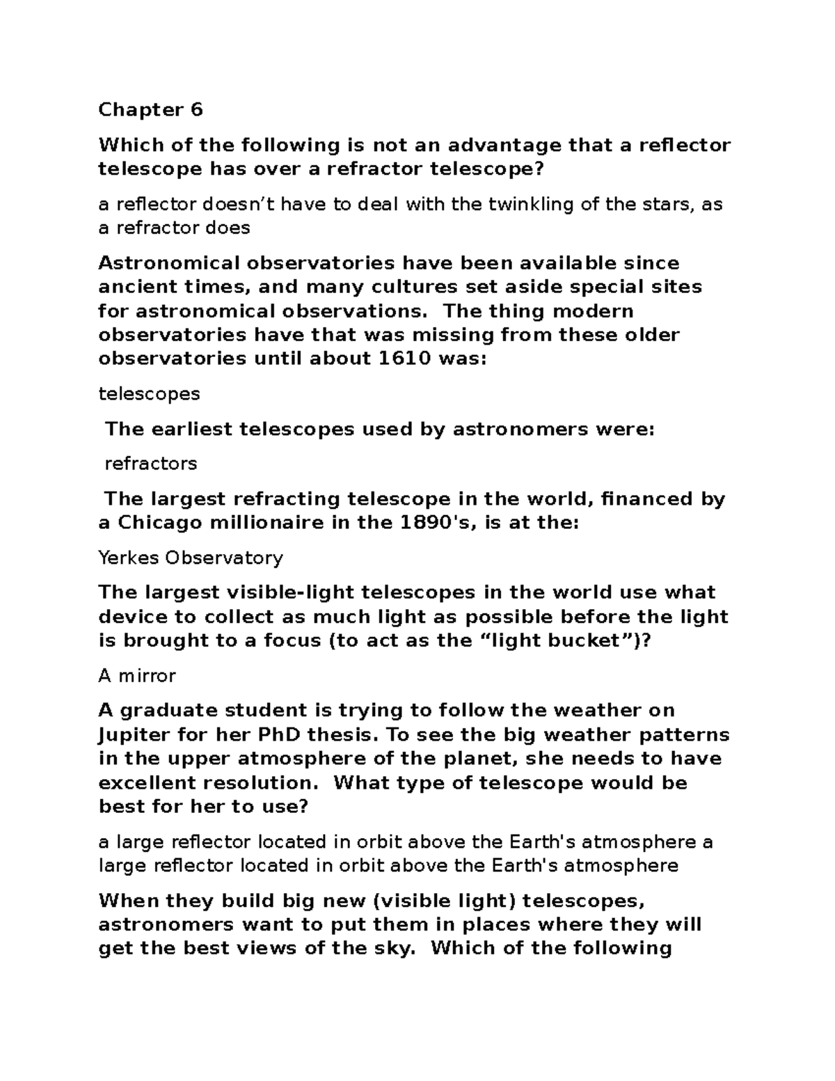 Chapter 6 reading assignment - Chapter 6 Which of the following is not ...