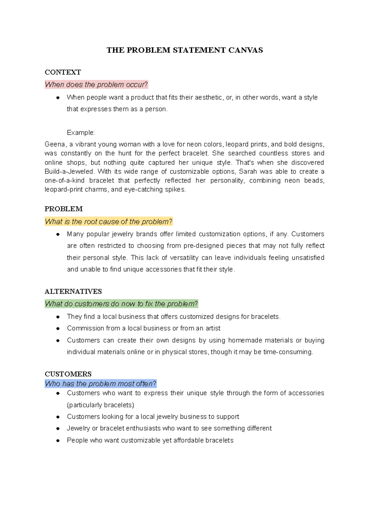 (GEE 2000 ) Activity#1 - THE PROBLEM STATEMENT CANVAS ACTIVITY - THE ...